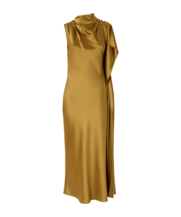 Pinko Draped Cutout Detail Maxi Dress
