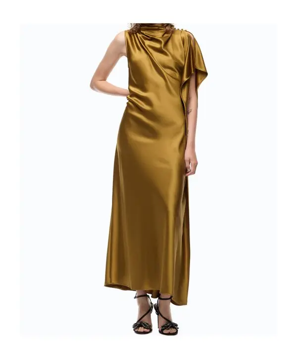 Pinko Draped Cutout Detail Maxi Dress