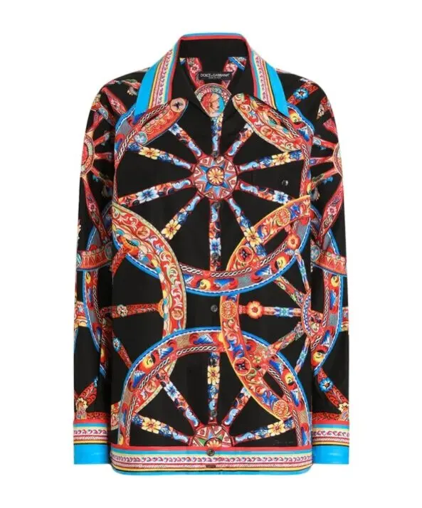 Dolce & Gabbana Carretto-print Poplin Shirt