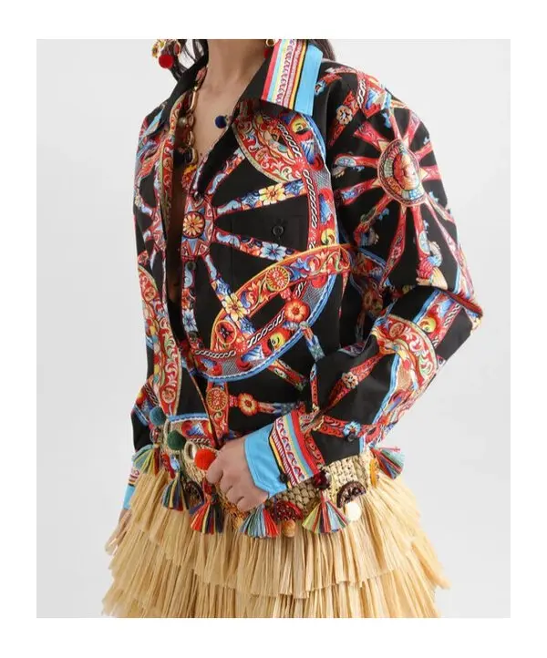 Dolce & Gabbana Carretto-print Poplin Shirt