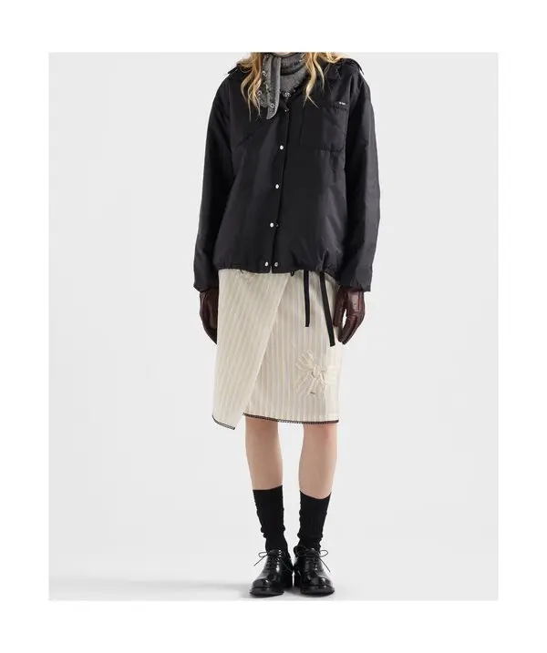 Prada Hooded Jacket With Button Detail