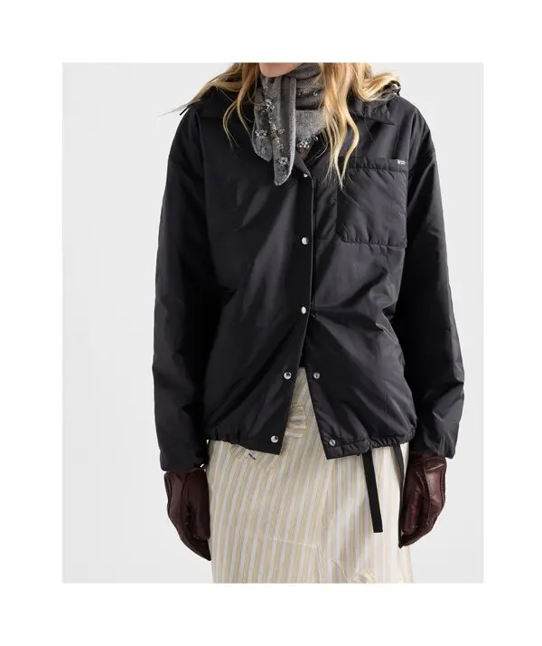 Prada Hooded Jacket With Button Detail