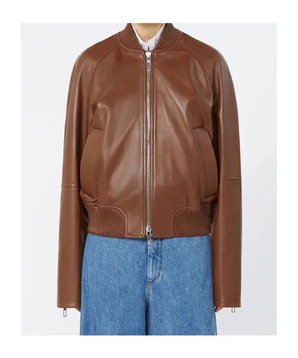 Sportmax Nappa Leather Bomber Jacket