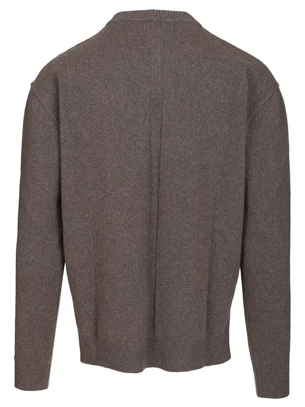 Rick Owens Ribbed Crew Neck Knitted Sweater - Black