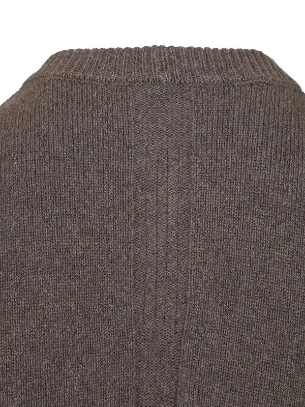 Rick Owens Ribbed Crew Neck Knitted Sweater - Black