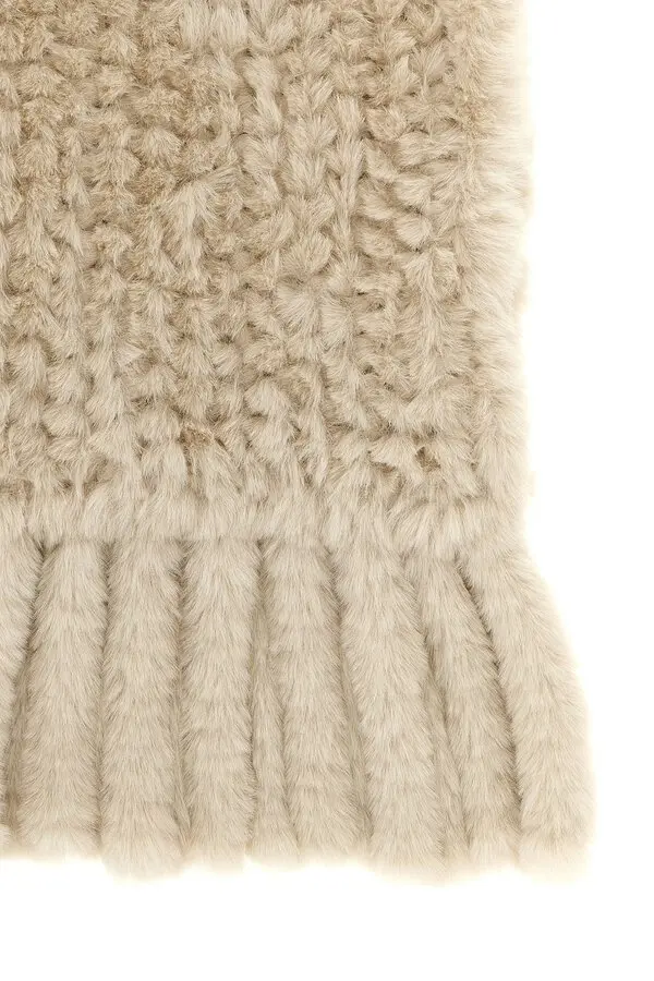 Pinko Faux-fur Fringed Scarf