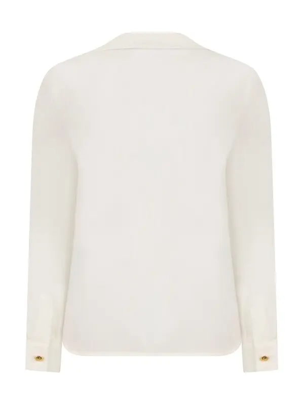 Max Mara Mstaia Buttoned Long Sleeve Top - Silk