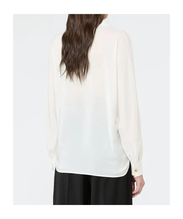 Max Mara Mstaia Buttoned Long Sleeve Top - Silk