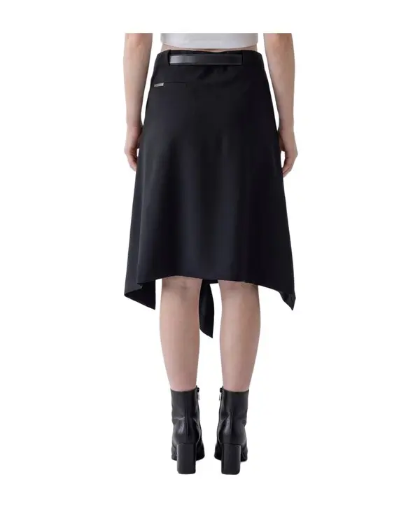 Attico Asymmetric Midi Skirt With Belt
