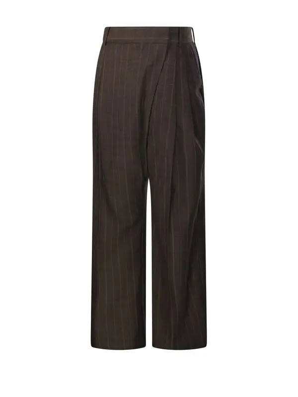 GANNI Trousers In Pinstripe Wool