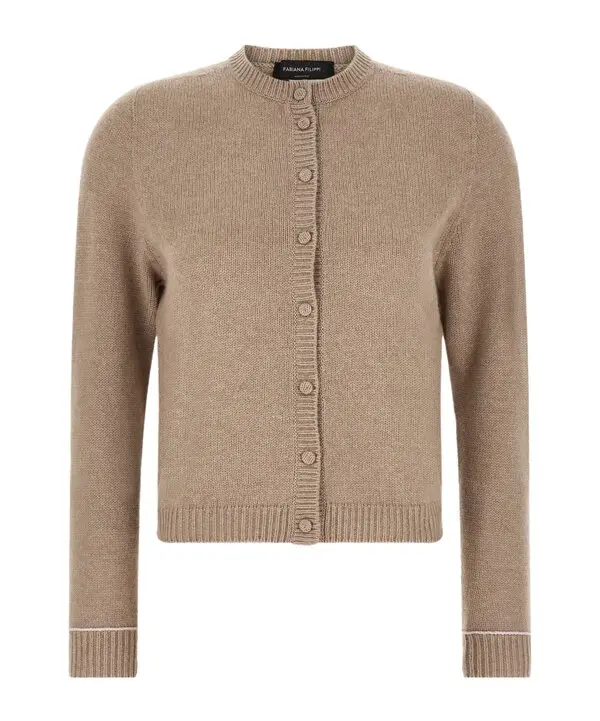 Fabiana Filippi Covered Buttons Cardigan - Beige