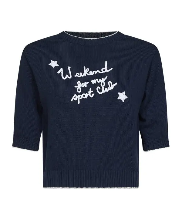 Max Mara Logo Intarsia Knitted Top - Black