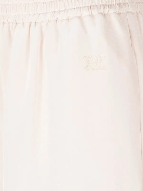 Max Mara Relaxed-fit Heavy Silk Trousers With Monogram Detail - Pink