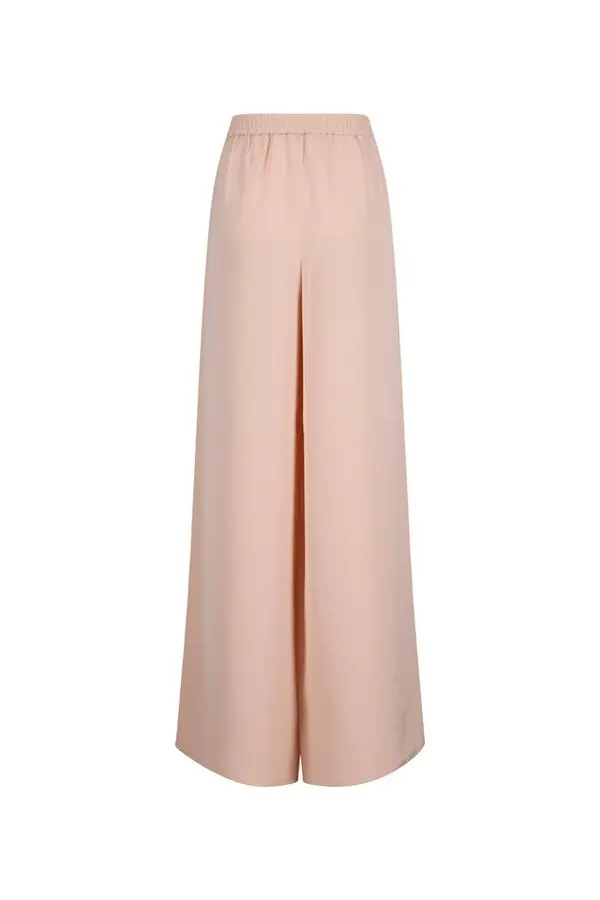 Max Mara Relaxed-fit Heavy Silk Trousers With Monogram Detail - Pink