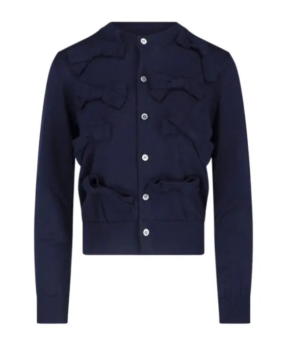 Comme Des Garçons Bow Detail Buttoned Cardigan
