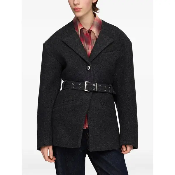 GANNI Belted Single-breasted Jacket