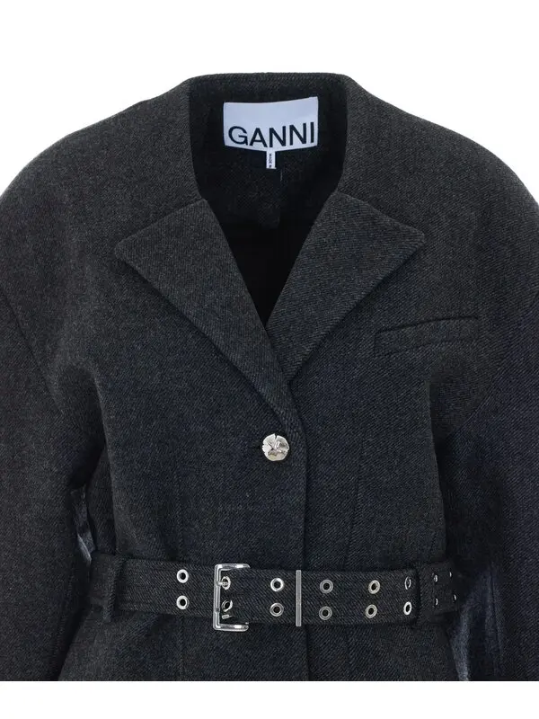 GANNI Belted Single-breasted Jacket