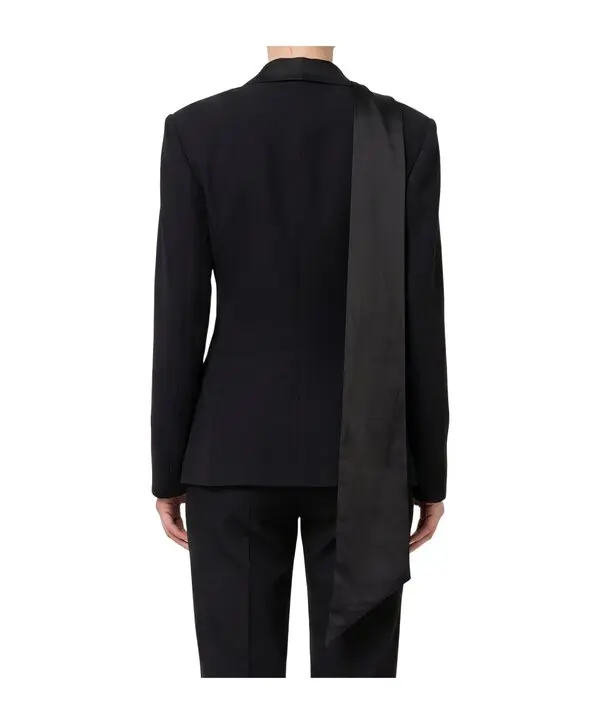 Attico Satin Shawl Tuxedo Blazer