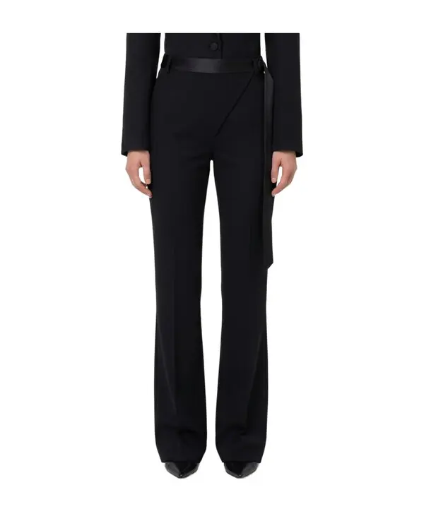 Attico Casual Trousers With Belt Loops - Black