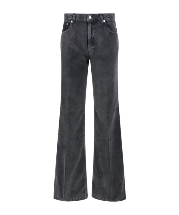 HAIKURE Logo Patch Wide-leg Corduroy Pants