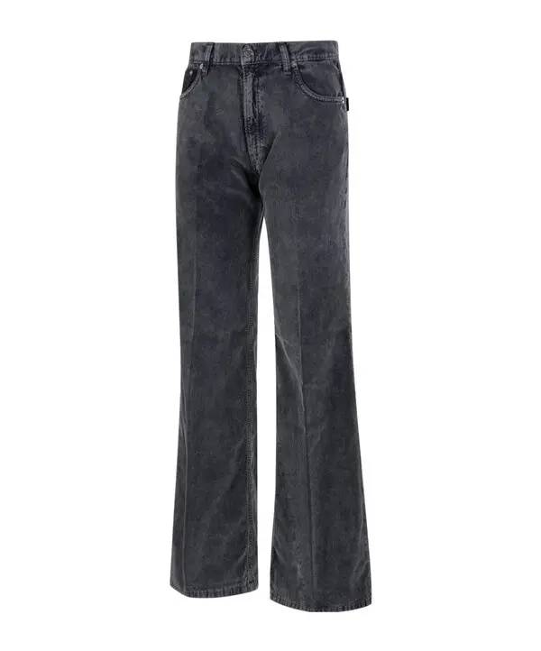 HAIKURE Logo Patch Wide-leg Corduroy Pants
