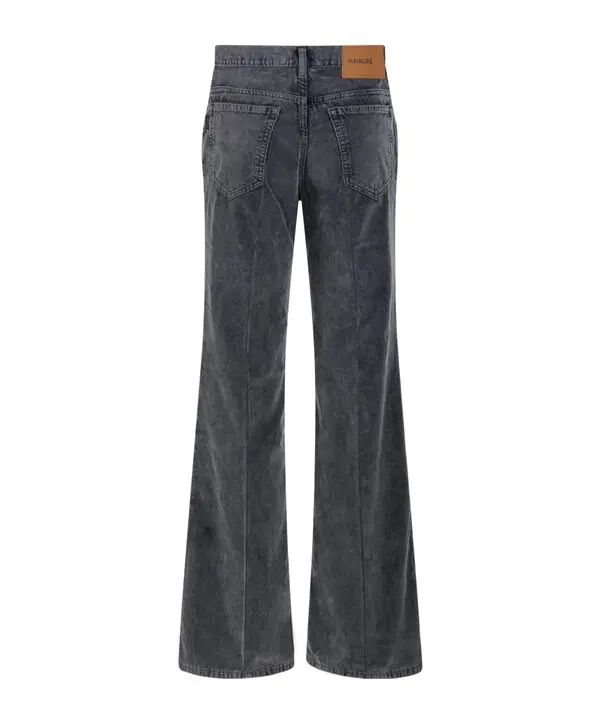 HAIKURE Logo Patch Wide-leg Corduroy Pants