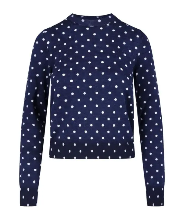 Comme Des Garçons Polka Dot Crewneck Jumper - Blue