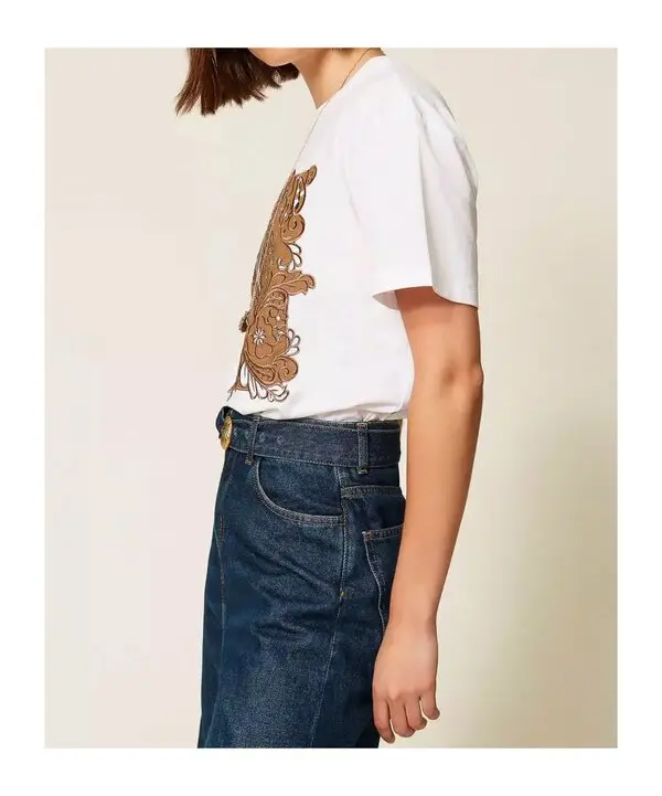 TWINSET Floral Embroidered T-shirt