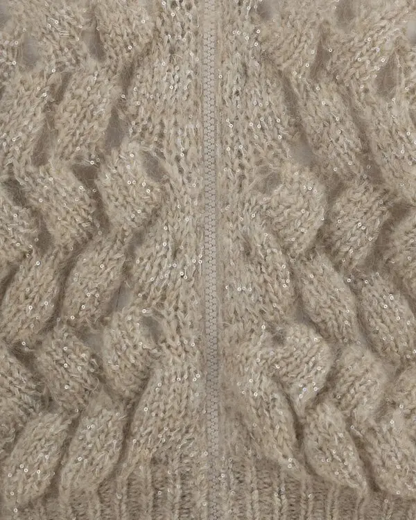 Brunello Cucinelli Dazzling Zigzag Cables Chunky-knit Cardigan
