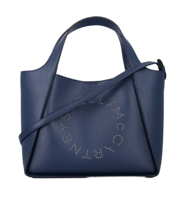 Stella McCartney Logo Studded Top Handle Bag - Blue