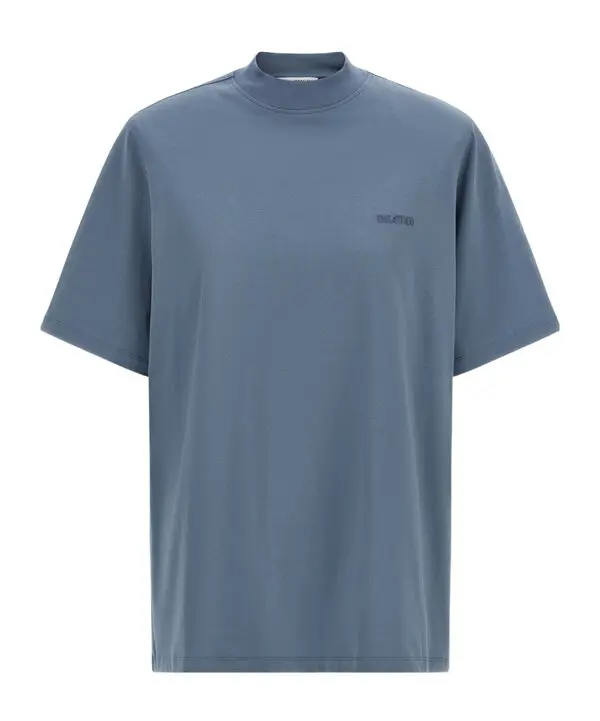 Attico Mock Neck Oversized T-shirt - Blue