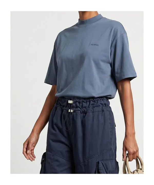 Attico Mock Neck Oversized T-shirt