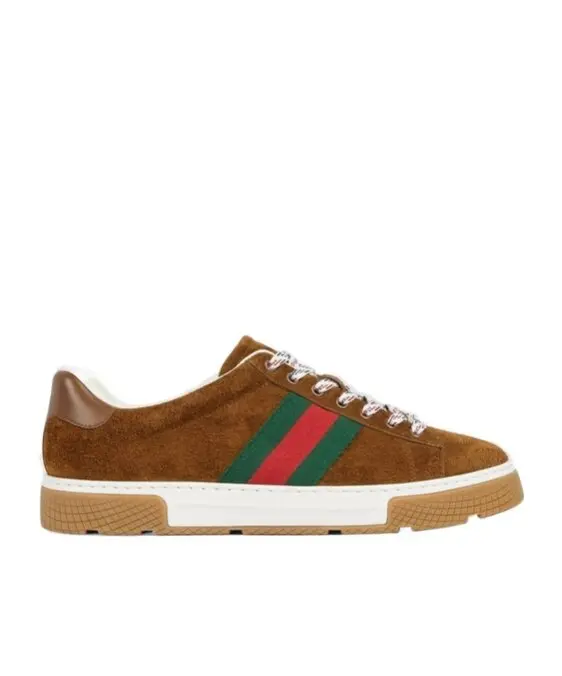 Gucci Ace Web-detail Low-top Sneakers - Brown