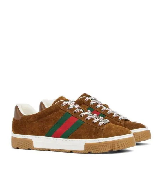Gucci Ace Web-detail Low-top Sneakers - Brown