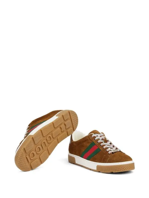 Gucci Ace Web-detail Low-top Sneakers - Brown