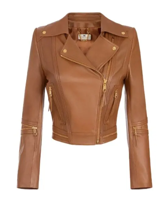 Elisabetta Franchi Leather Biker Jacket