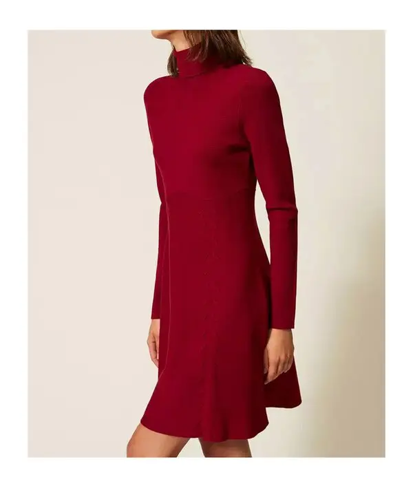 TWINSET High Neck Knit Mini Dress
