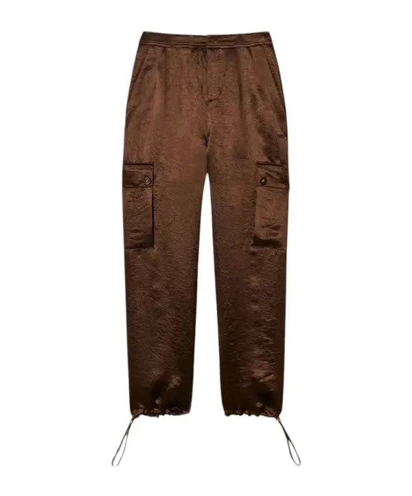 TWINSET Pleated-effect Casual Trousers With Cargo Pockets - Brown