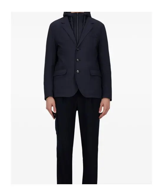 Herno Resort Blazer In Melange-effect Stretch Nylon