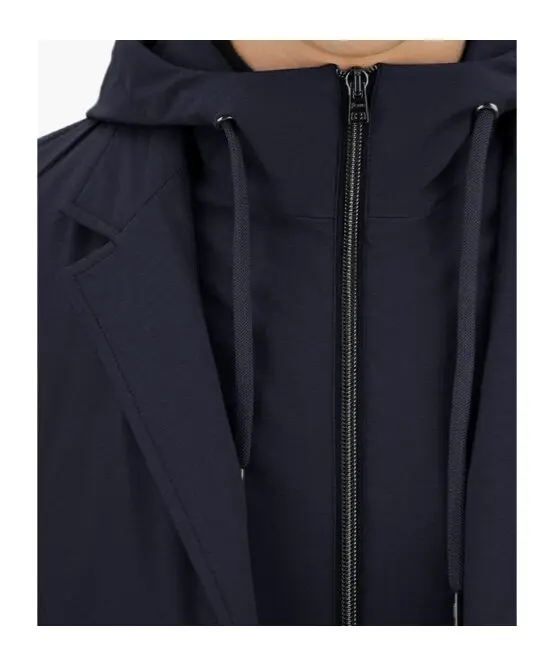 Herno Resort Blazer In Melange-effect Stretch Nylon