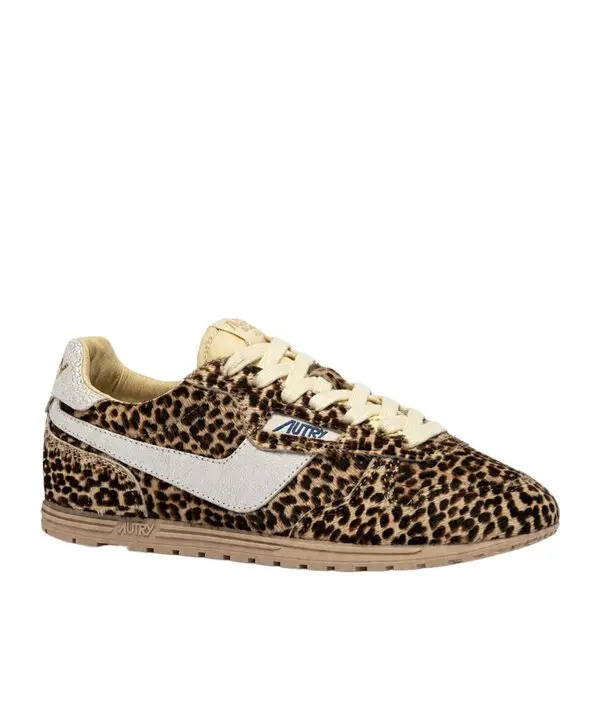 AUTRY Leopard Print Lace-up Low-top Sneakers