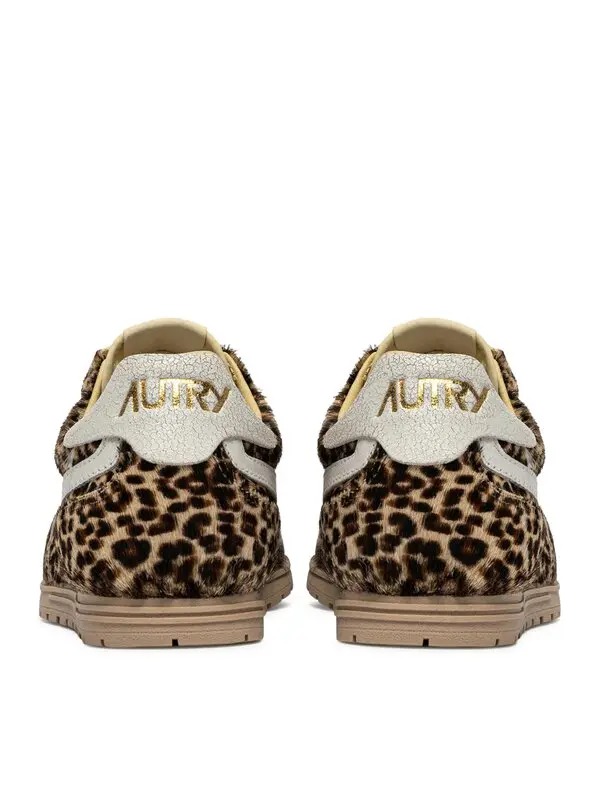 AUTRY Leopard Print Lace-up Low-top Sneakers