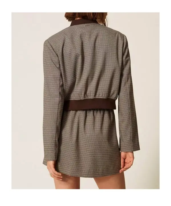 TWINSET Houndstooth Cropped Jacket
