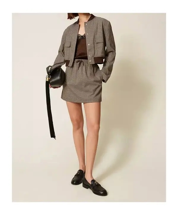 TWINSET Houndstooth Cropped Jacket