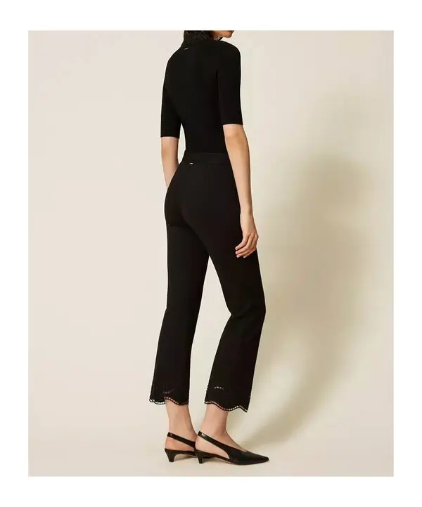 TWINSET Embroidered Hem Pants