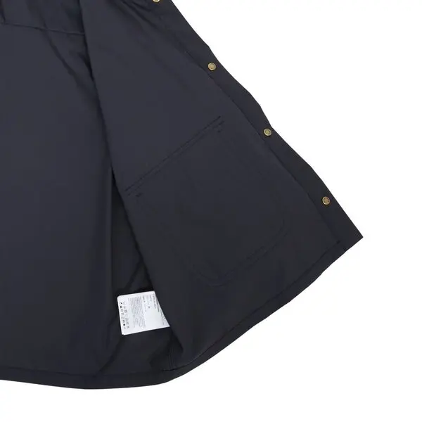 Moncler Technical Cotton Blend Hooded Cropped Shirt Jacket - Navy Blue