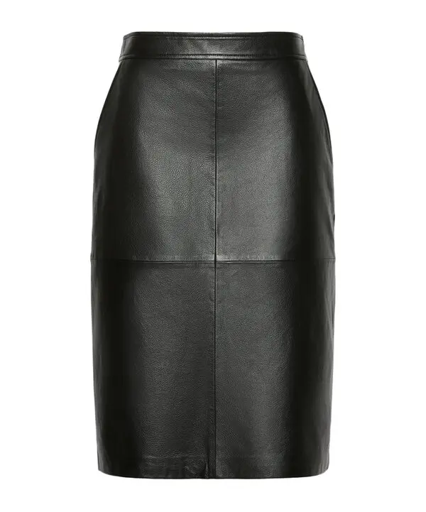 Max Mara Leather Midi Skirt