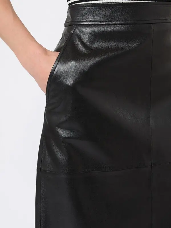 Max Mara Leather Midi Skirt