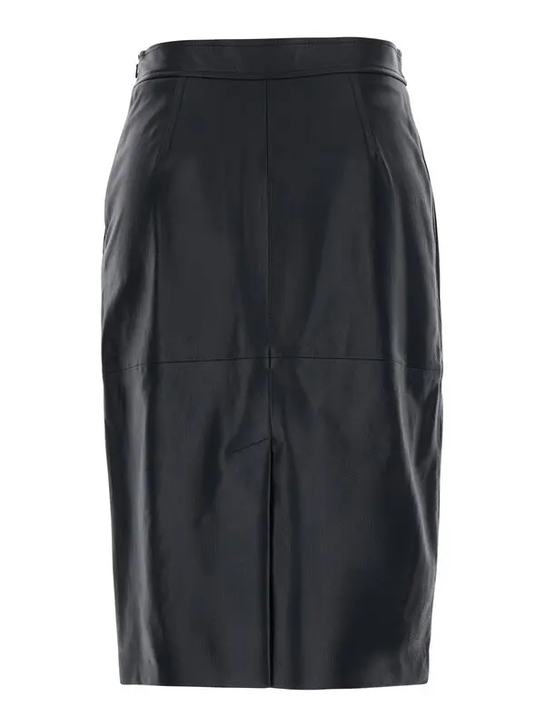 Max Mara Leather Midi Skirt