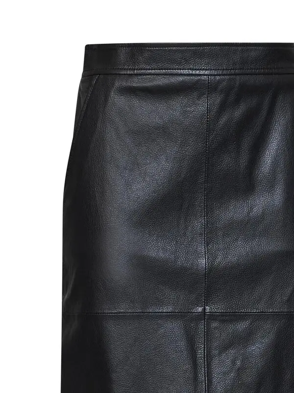 Max Mara Leather Midi Skirt